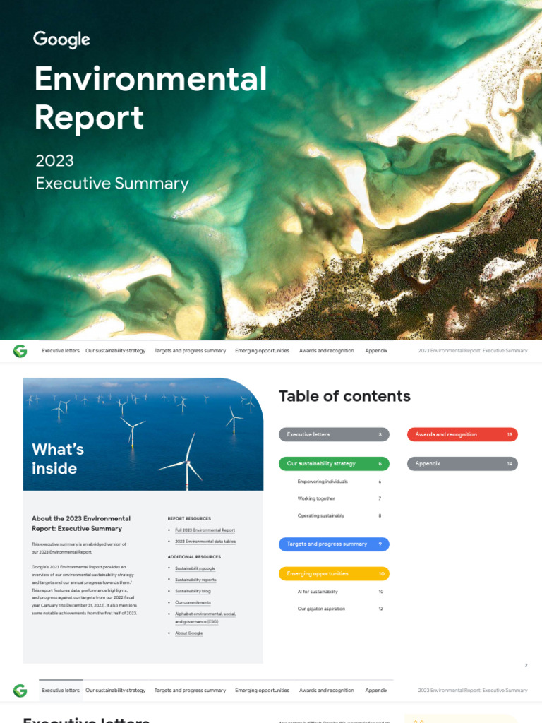 Google 2023 Environmental Report Summary | PDF | Sustainability ...