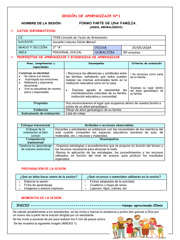 Árbol Genealógico en Clase 2° "A" | PDF | Evaluación | Aprendizaje