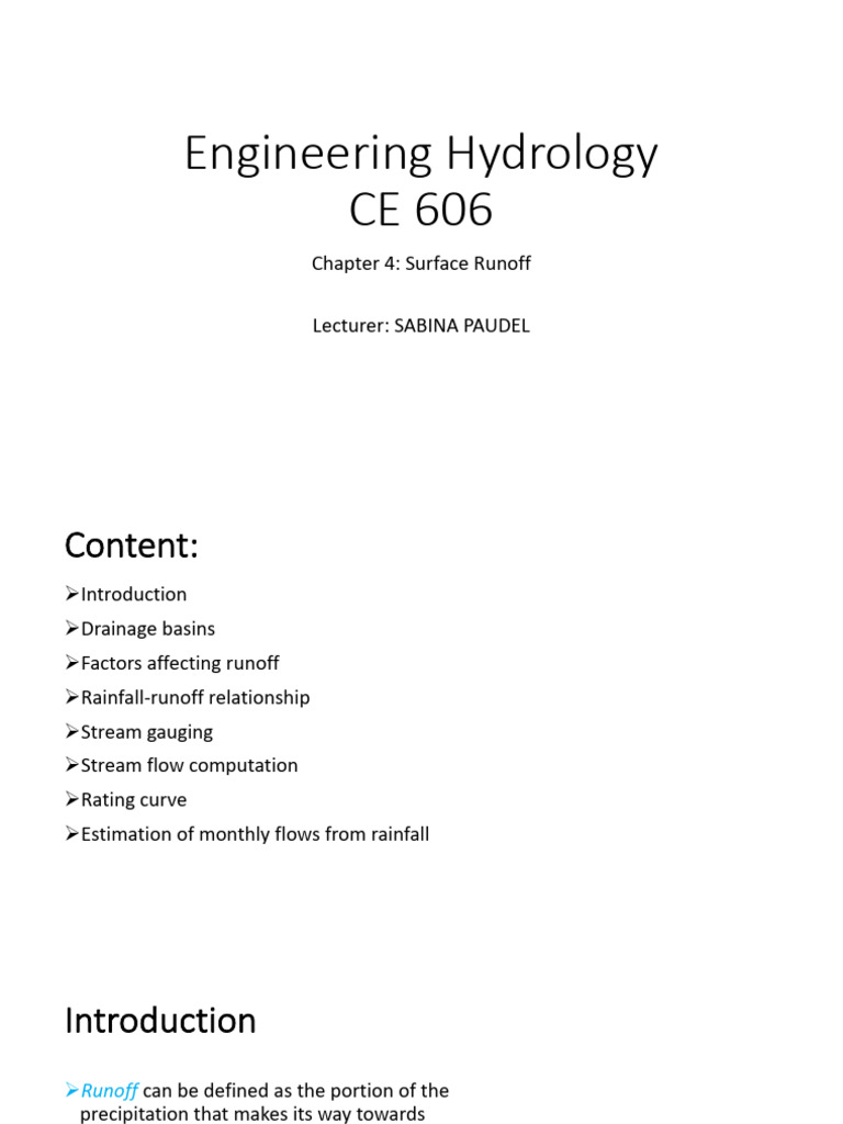Understanding Surface Runoff in Hydrology | PDF | Drainage Basin ...