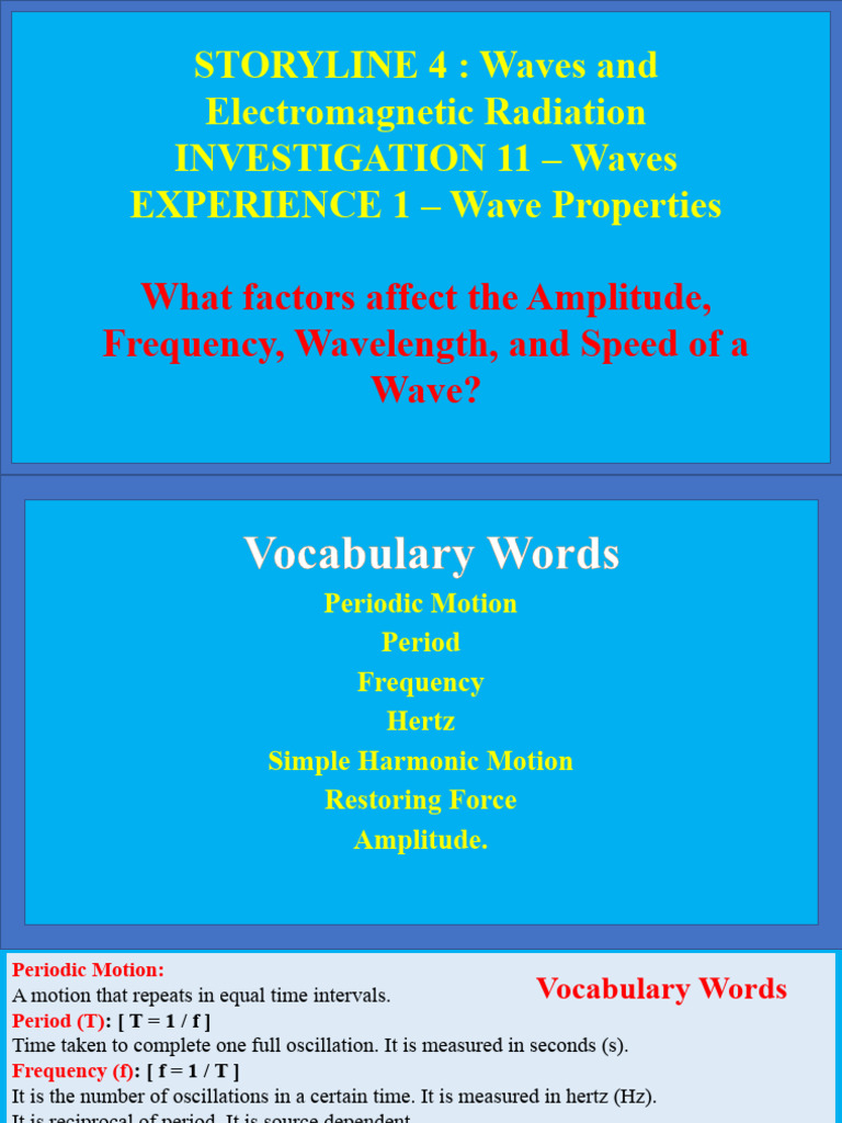 Inv 11 Exp 1 Waves | PDF | Waves | Wavelength