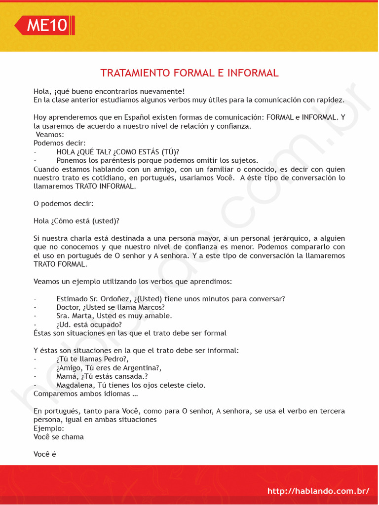 9 Tratamiento Formal E Informal Pdf 0860