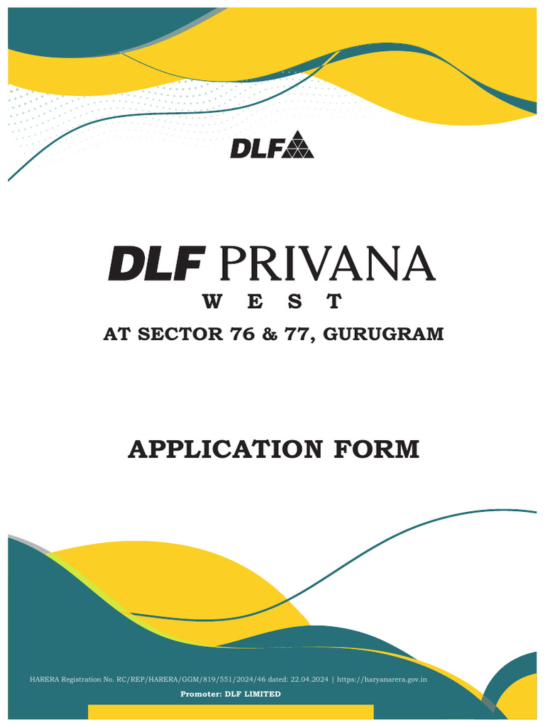 Application Form - DLF PRIVANA WEST - Eversion | PDF | Interest | Taxes