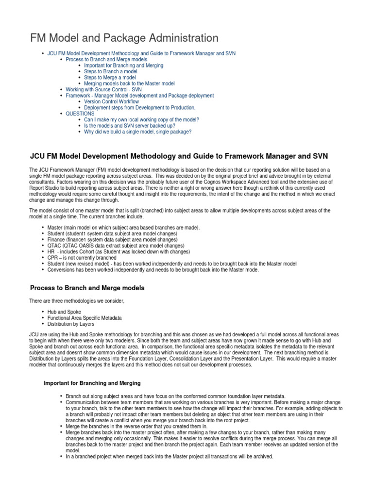 JCU Framework Manager Model Guide | PDF | Version Control | Directory ...