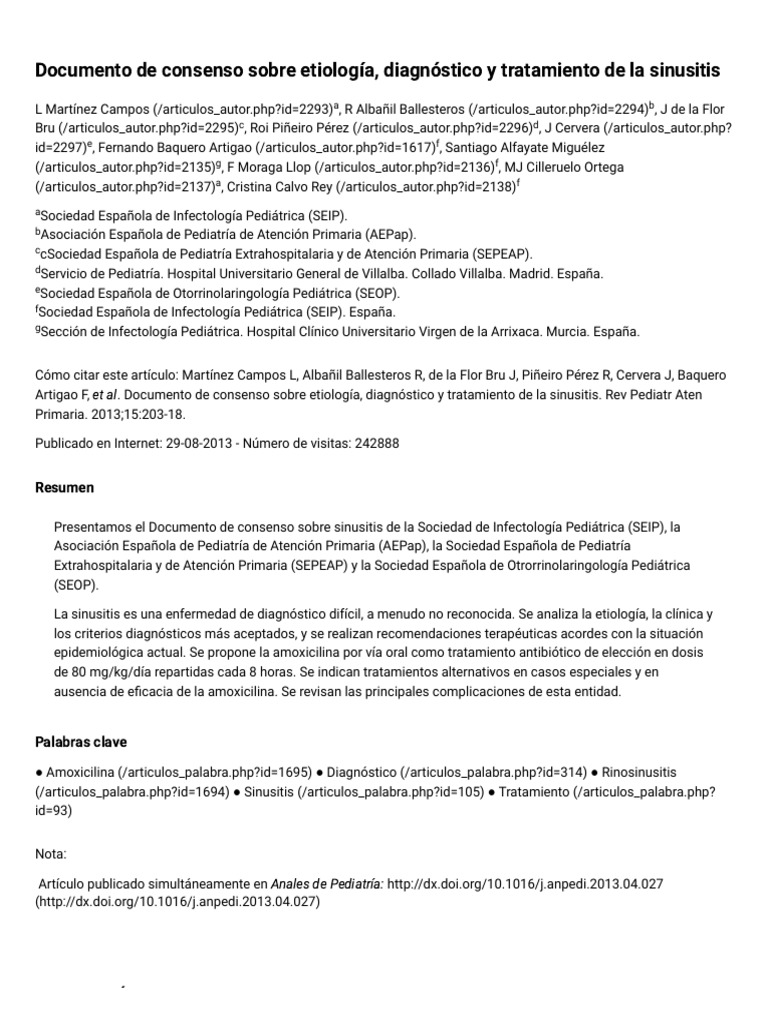 Sinusitis | PDF | Especialidades Medicas | Medicina CLINICA