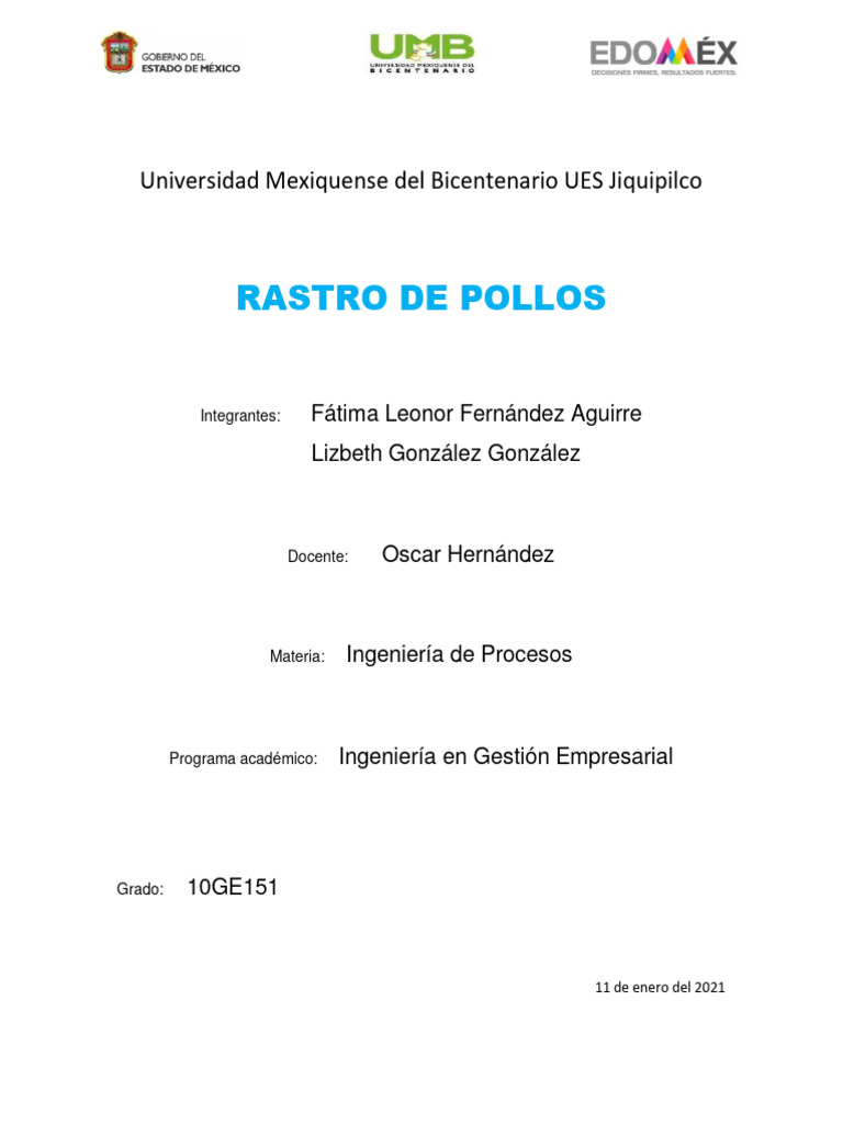 Rastro de Pollos Analisis y Distribucion Deplanata | PDF | Aves | Matadero