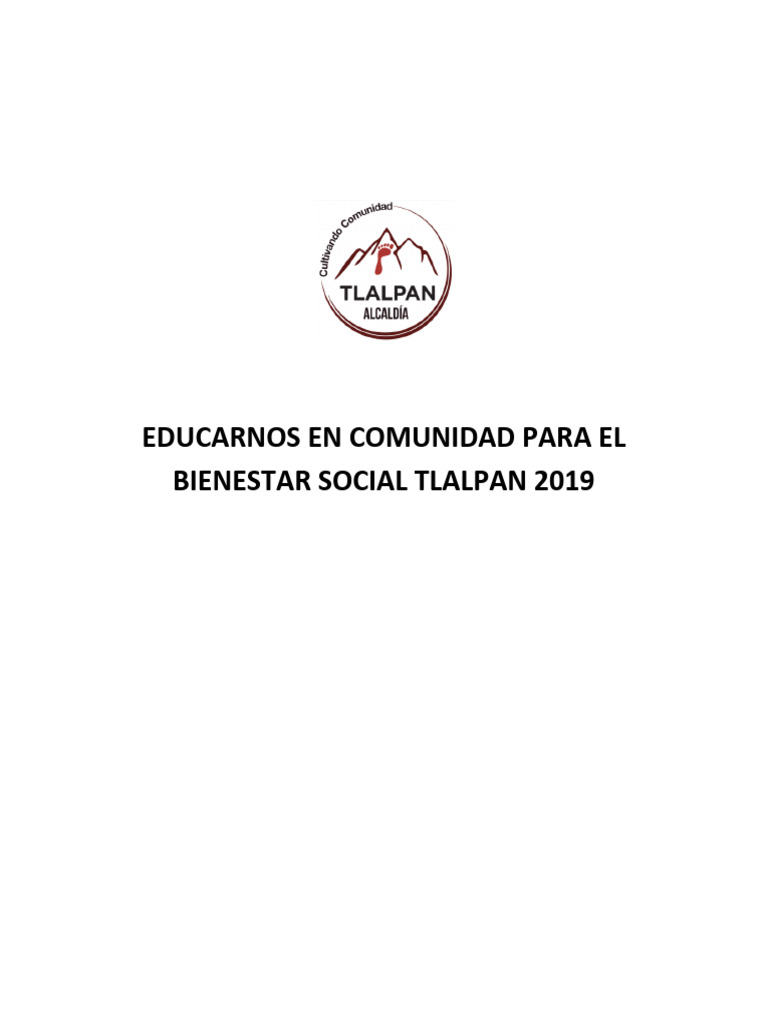 Educarnos en Comunidad para El Bienestar Social Tlalpan 2019 | PDF ...