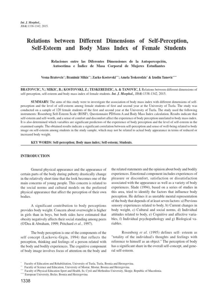 Relations_between_Different_Dimensions_o | PDF | Body Image | Self Esteem