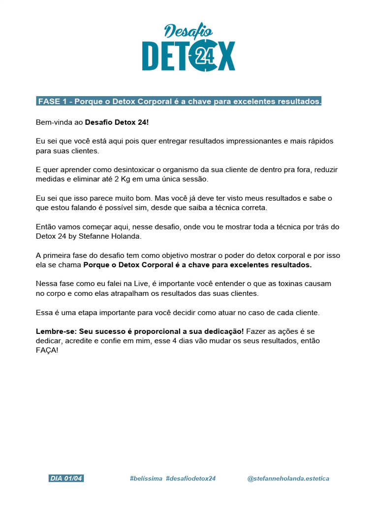 Ficha Detox | PDF | Remédio | Especialidades médicas