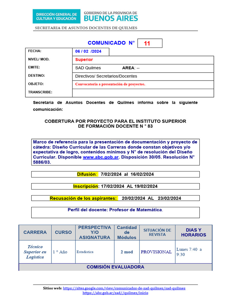 COMUNICADO 11 | PDF