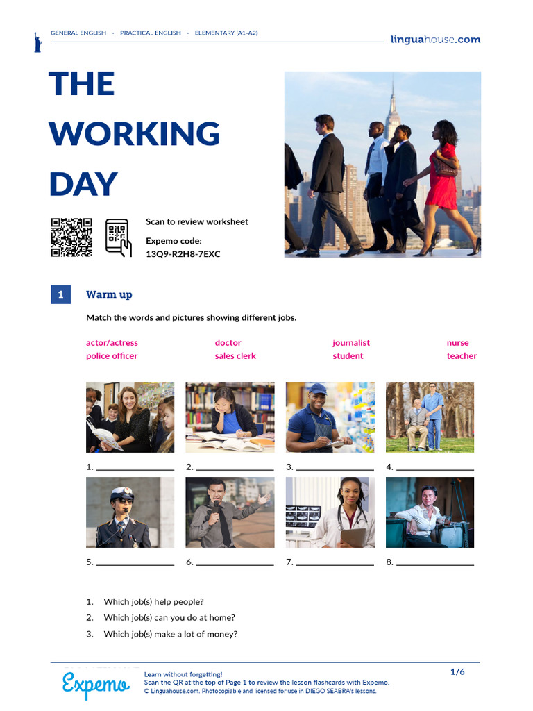 006 The Working Day American English Student | PDF | Question | Linguistics