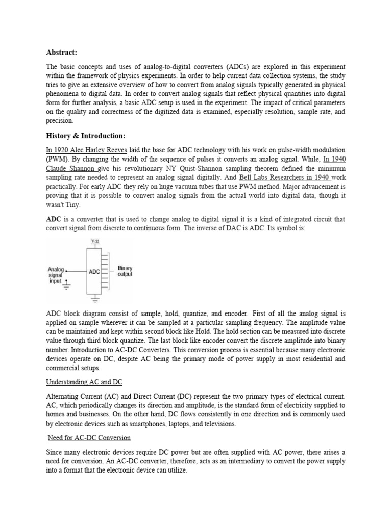 lab[1] h | PDF | Analog To Digital Converter | Rectifier