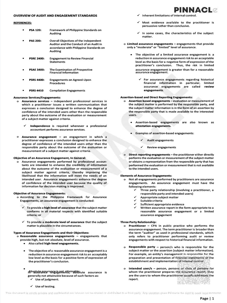 PDF Pinnacle Handouts October 2023 Audtheo 1 1 Compress | PDF | Audit ...