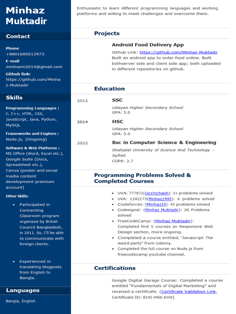 My CV | PDF | Application Software | Information Technology