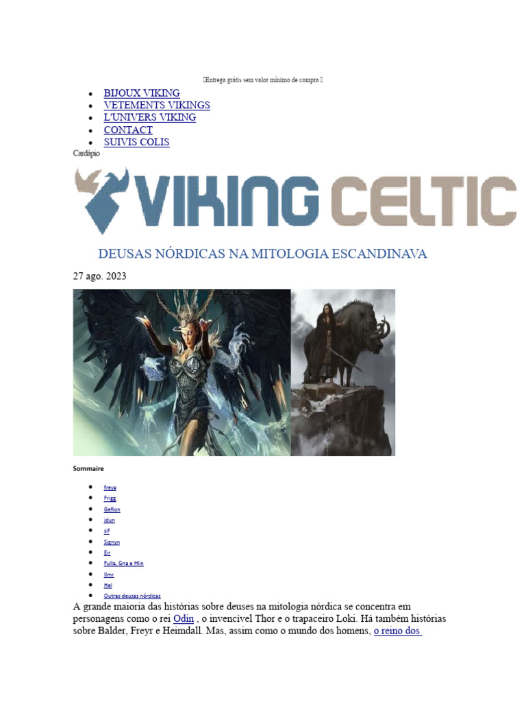 Deusas Nórdicas na Mitologia Viking | PDF | Loki | Mitologia nórdica