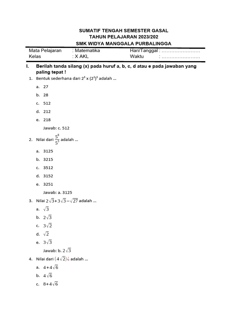 Soal Kelas X AKL | PDF