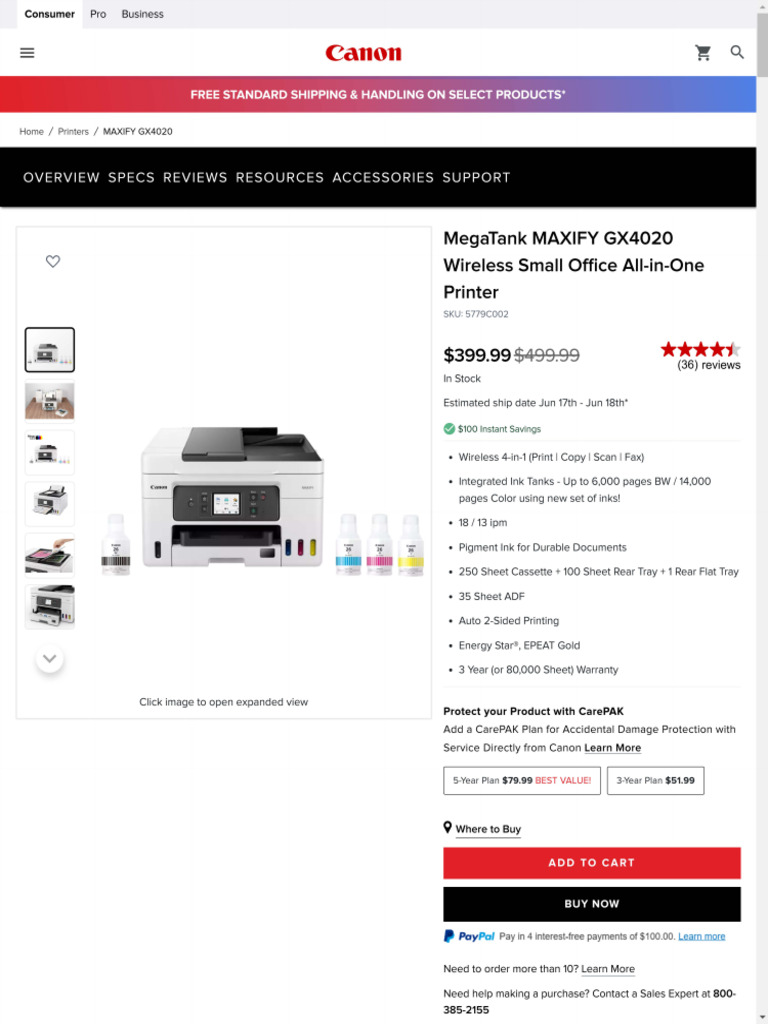 Printer - GX4020 - Replacement Estimate | PDF
