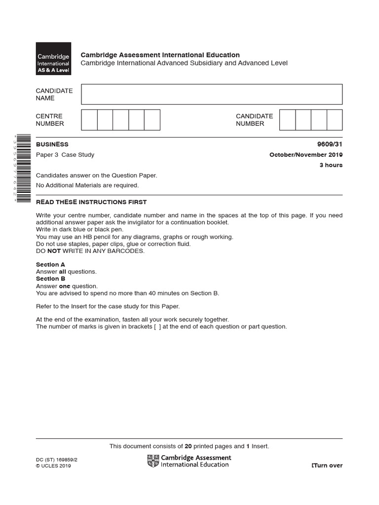 Cambridge International Advanced Subsidiary and Advanced Level | PDF