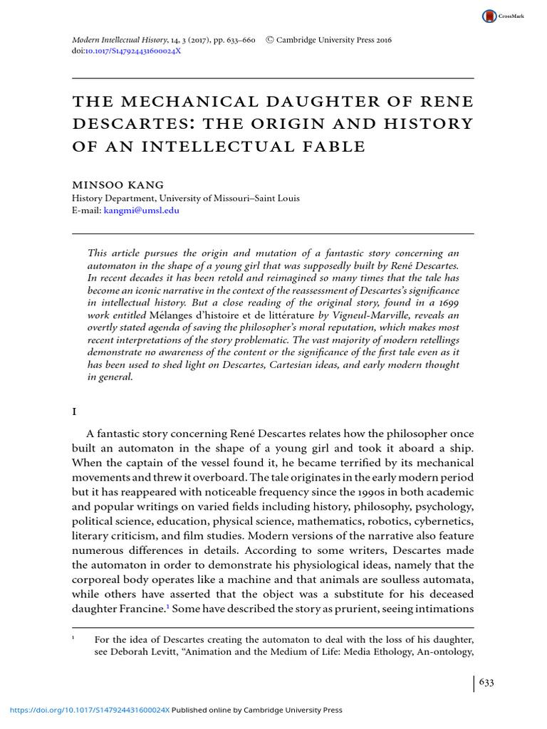 Mechanical Daughter of Descartes | PDF | René Descartes | Science