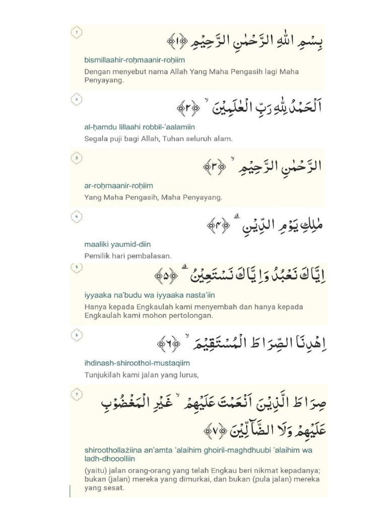 BAB 4 BTA-SURAH AL FATIHAH DAN ARTI | PDF