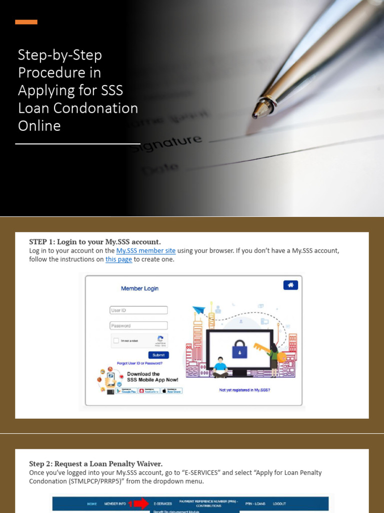 SSS CONDONATION STEP BY STEP PROC | PDF