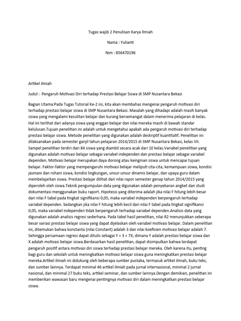 Tugas 2 Teknik penulisan karya ilmiah | PDF