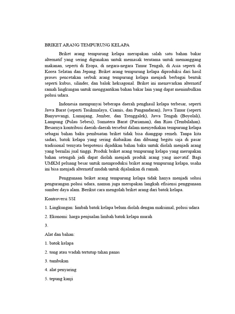 Briket Arang Tempurung Kelapa | PDF