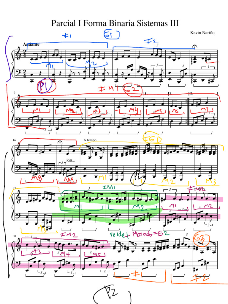 Parcial I Forma Binaria Subrayado | PDF | Musical Compositions | Poetics