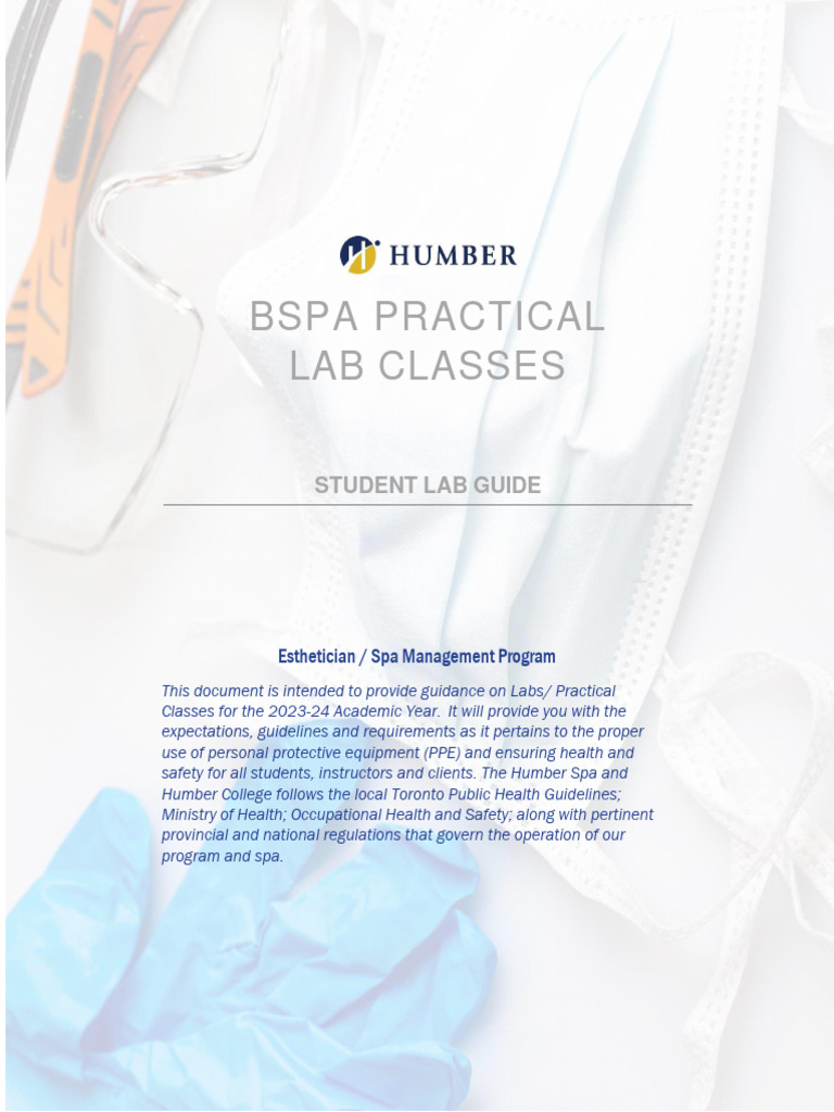 BSPA Student Practical Lab Guide, 2023-24, July 2023 | PDF | Hygiene | Hand Washing