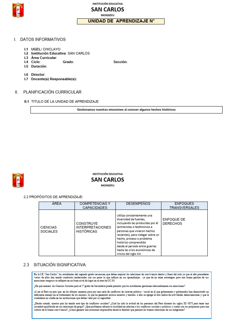 Unidad i de Aprendizaje | PDF | Evaluación | Aprendizaje