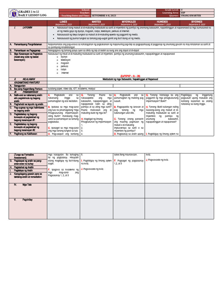 ESP DLL Q1 W2-No | PDF