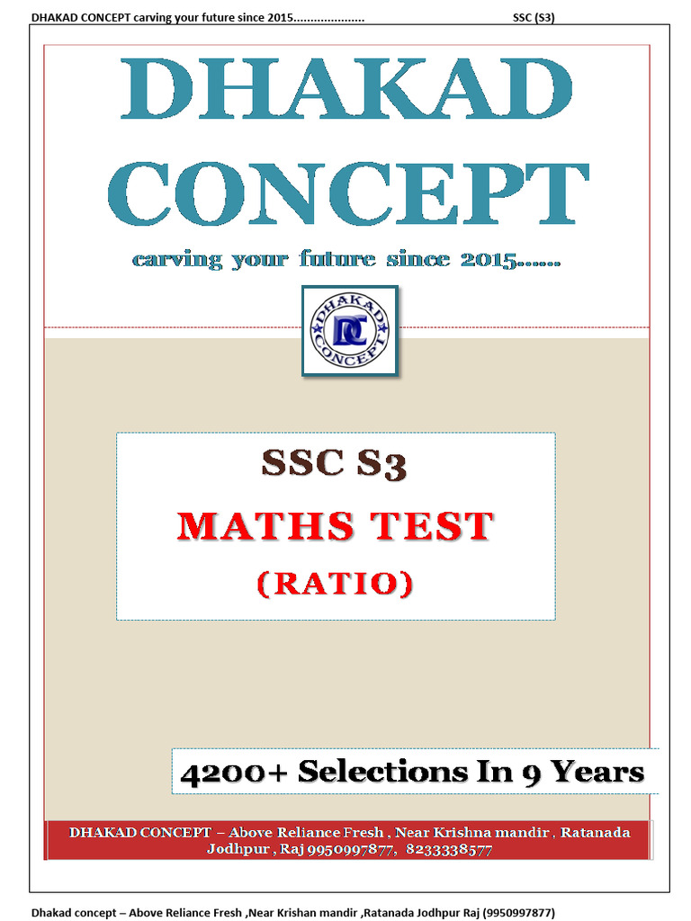 Ratio Maths Topic Question | PDF | Art