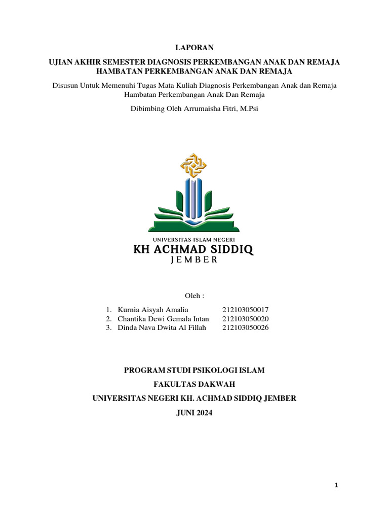 Hambatan Dan Diagnostik Kesulitan Belajar UAS Fix 2 | PDF