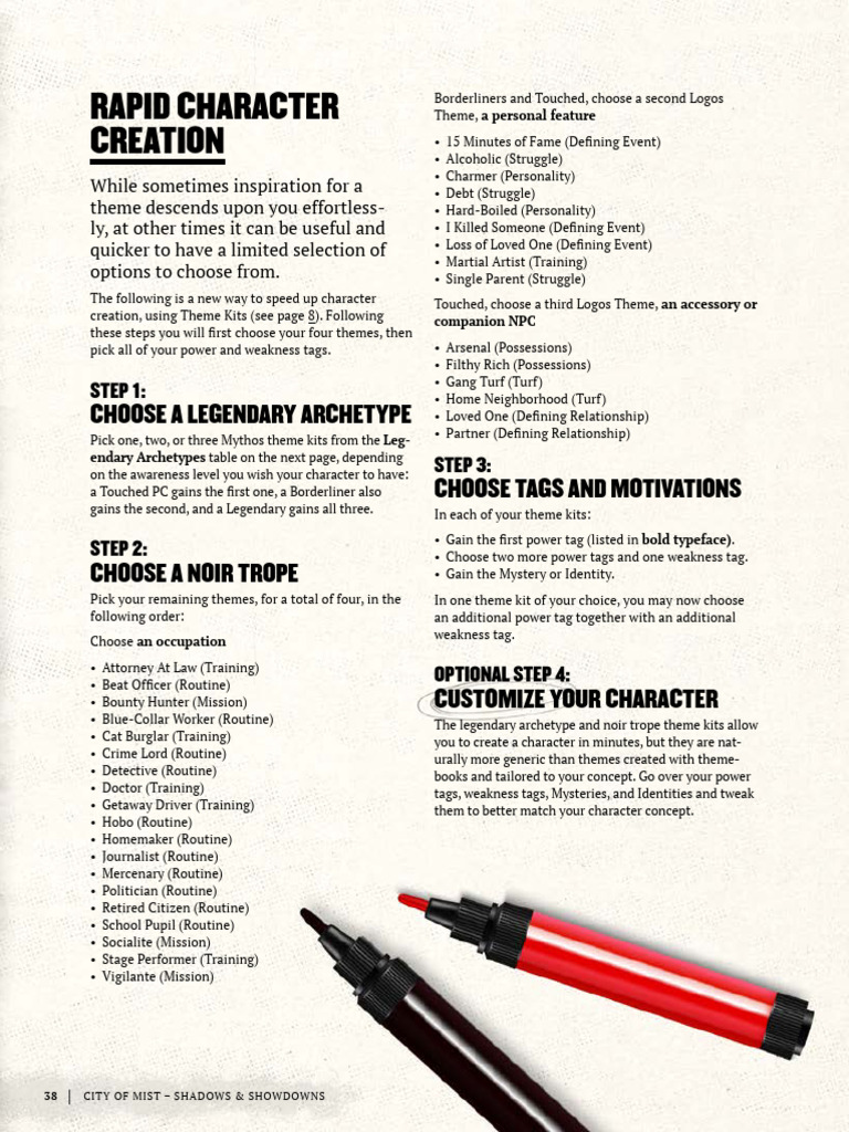 Rapid Character Creation | PDF