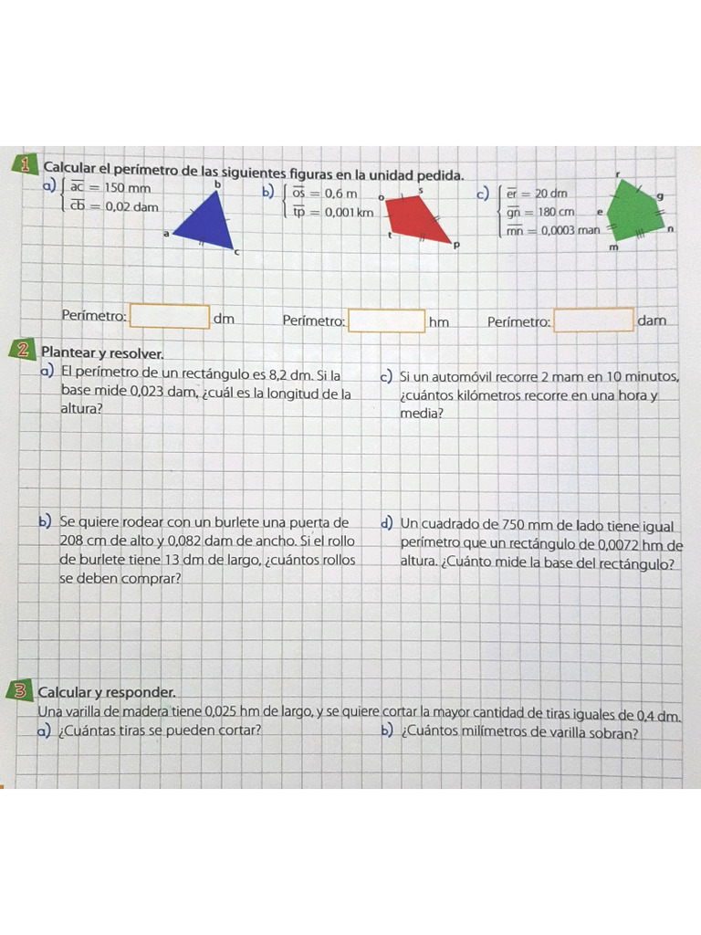 Sofia Victoria. Leal Ojeda - Perímetro y Área Ejercicios | PDF