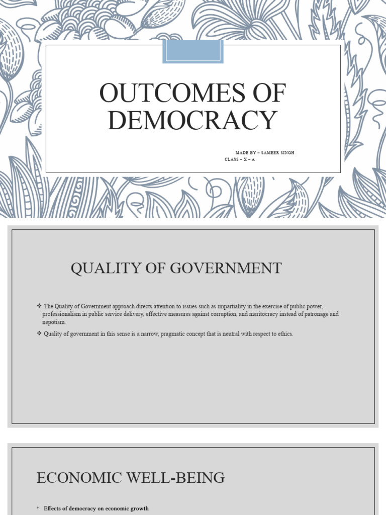 Outcomes of Democracy | PDF | Economic Growth | Democracy