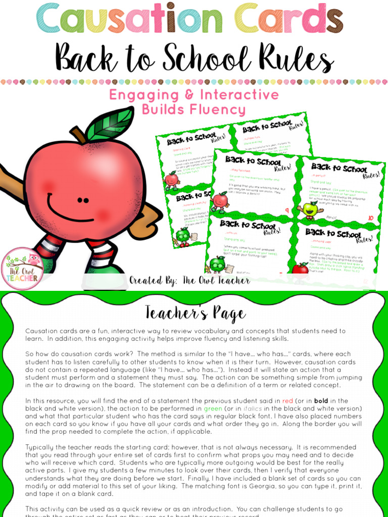 Back To School Rules: Engaging & Interactive Builds Fluency | PDF