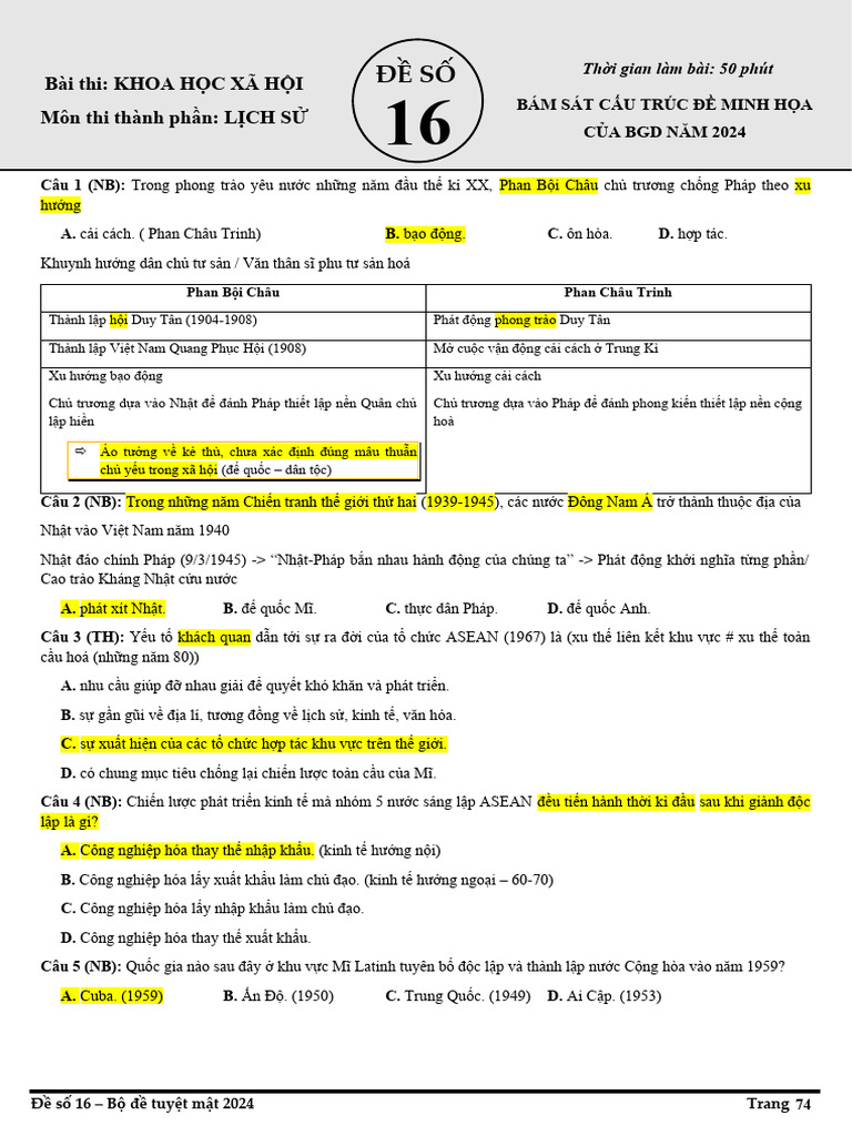 de So 16 Mon Lich Su | PDF