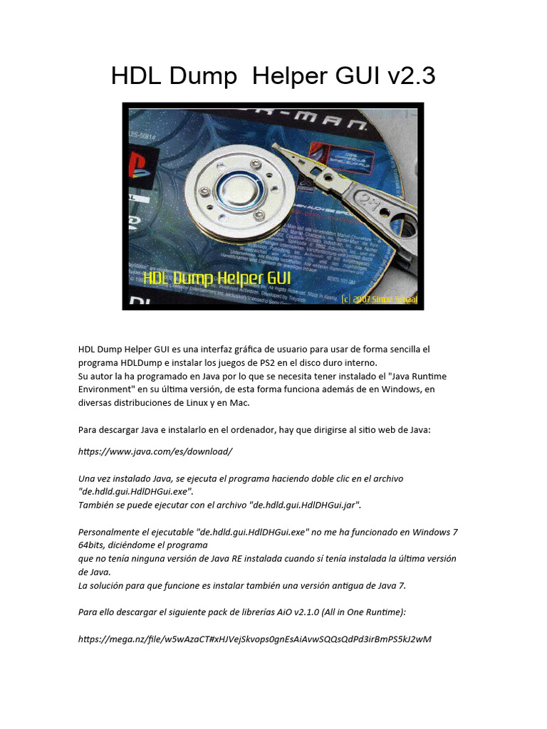 HDL Dump Helper Gui 2.3 | PDF | Archivo de computadora | Microsoft Windows