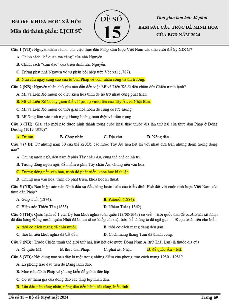 de So 15 Mon Lich Su | PDF