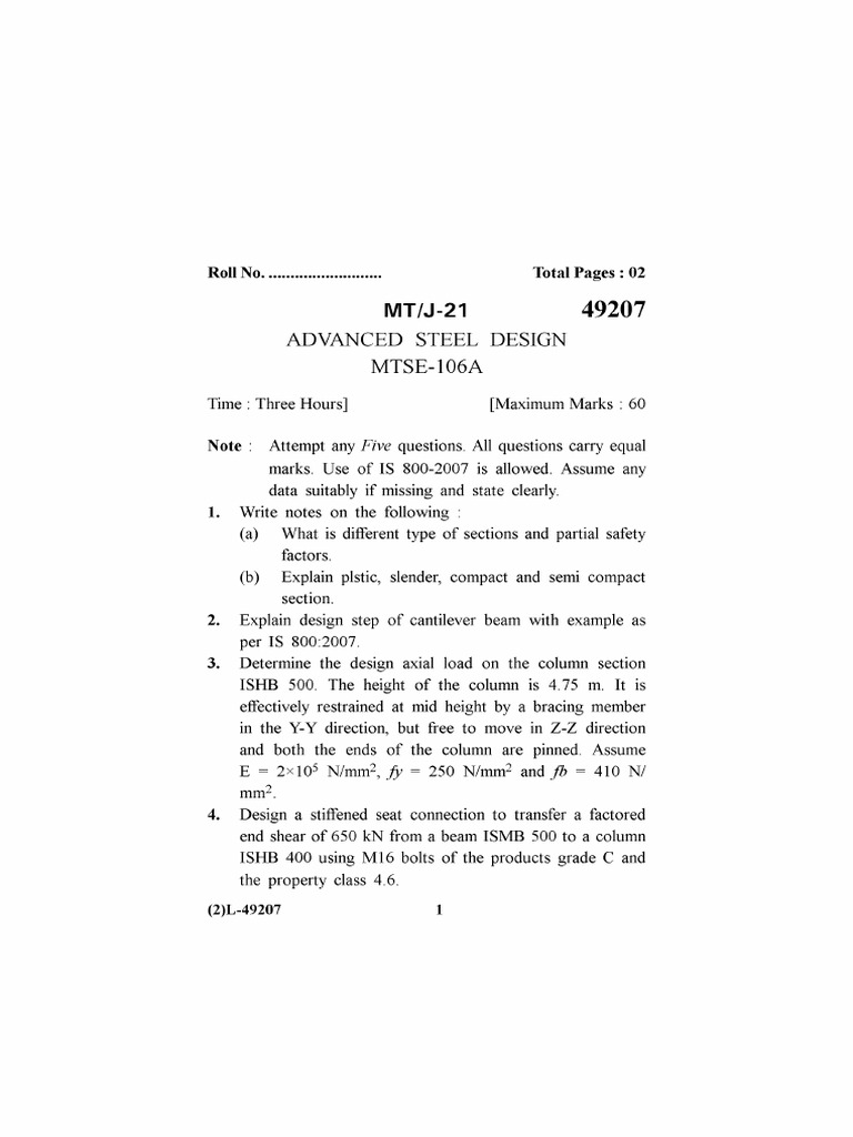 Advanced Steel Design 21 | PDF