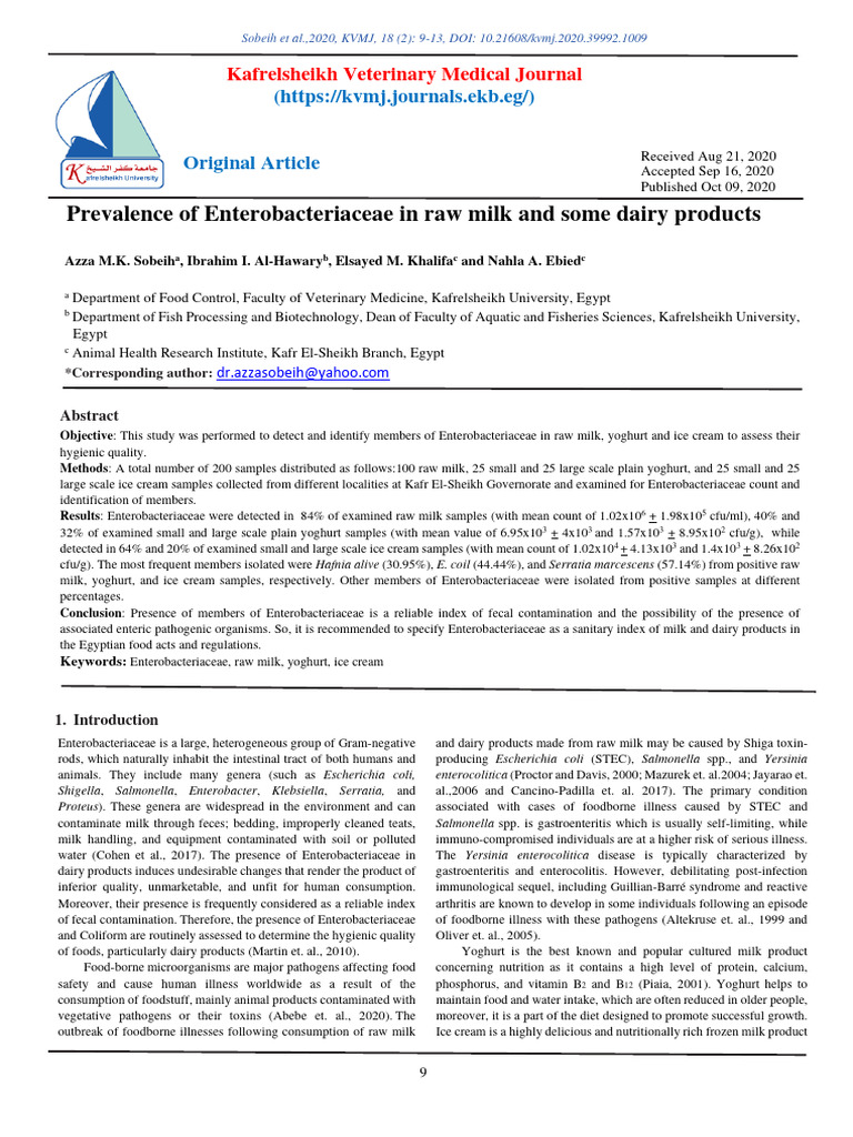 KVMJ - Volume 18 - Issue 2 - Pages 9-13 | PDF | Foodborne Illness | Foods