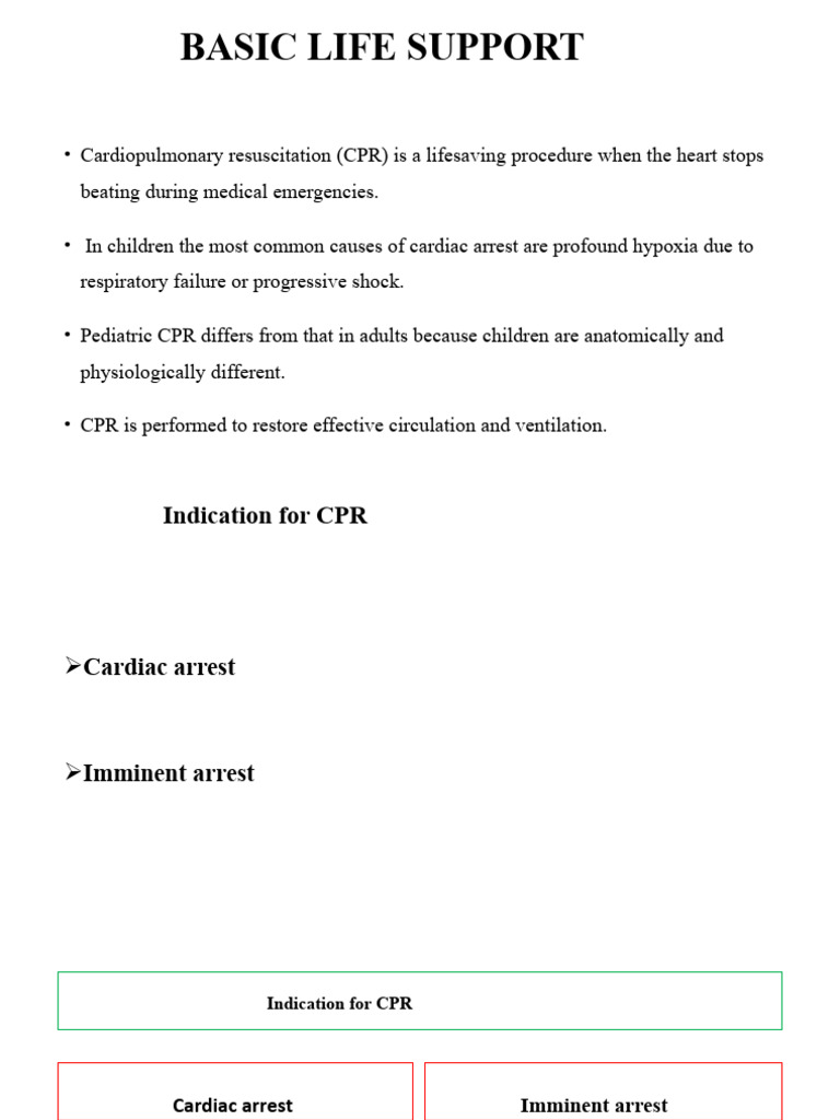 CPR Basic life support | PDF | Cardiopulmonary Resuscitation | Cardiac Arrest