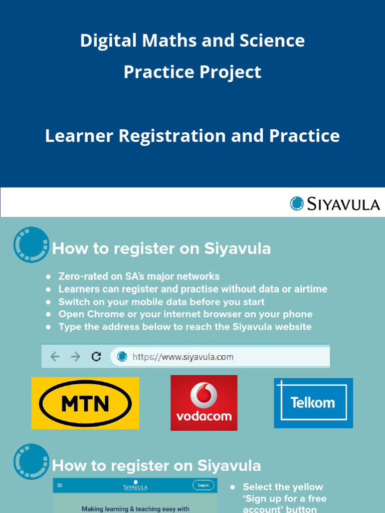 Siyavula Registration & Practice Guide | PDF