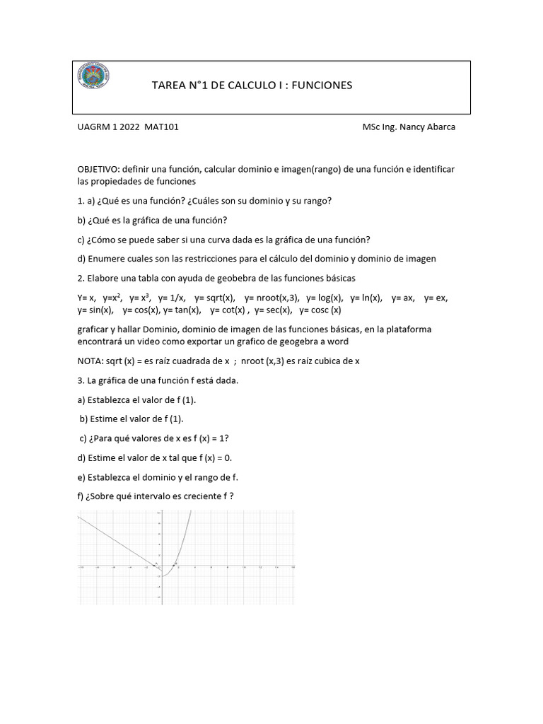 tarea n°1 funciones basicas | PDF