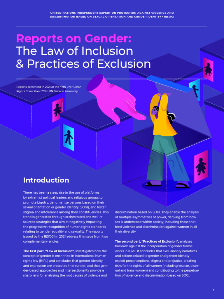 Reports On Gender The Law of Inclusion Practices of Exclusion | PDF ...