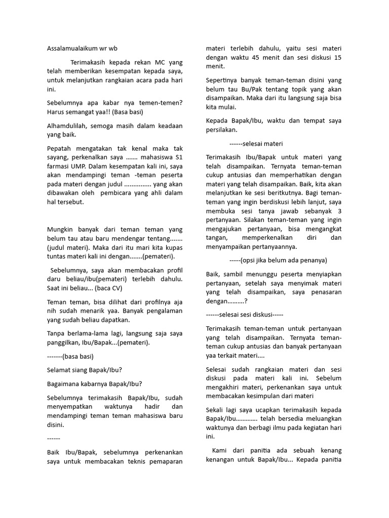 Teks Moderator | PDF | Seni & Disiplin Bahasa