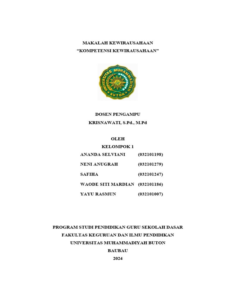 Mklh Kewirausahaan - Kel.1 | PDF