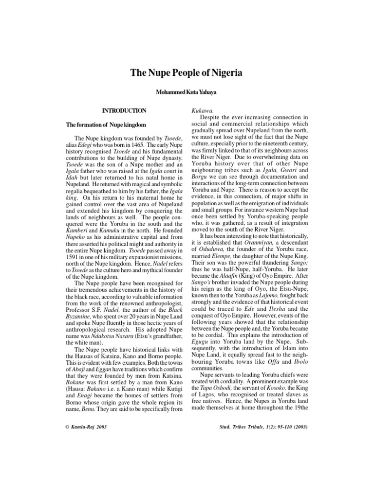 The Nupe People of Nigeria | PDF