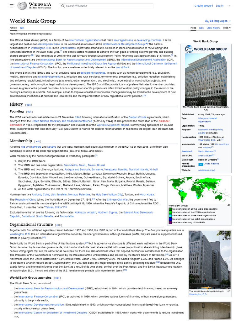 World Bank Group - Wikipedia | PDF | World Bank Group | International ...