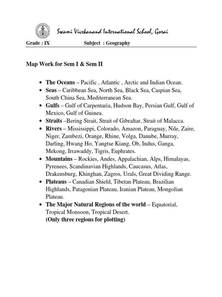 Geo Map Work GR IX | PDF